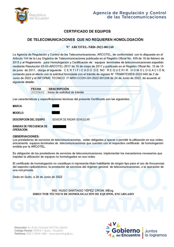 Approval in Ecuador | Certification & Homologation in Ecuador