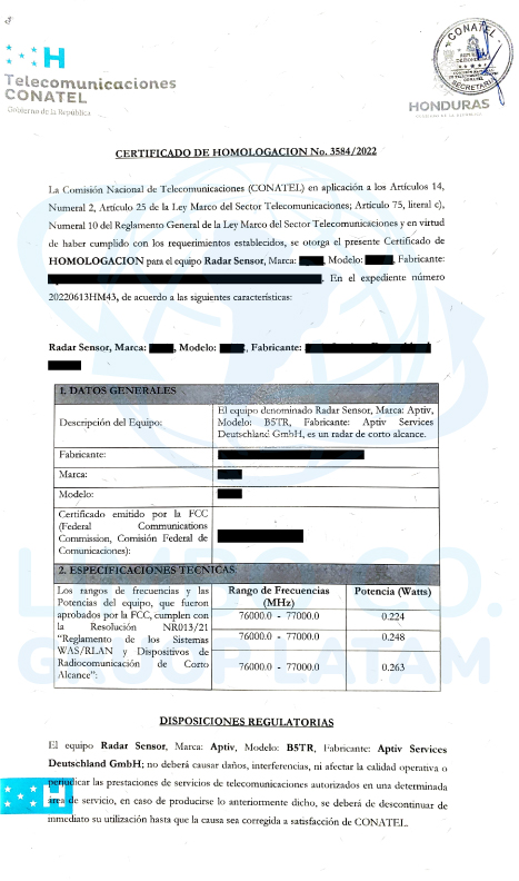 Approval in Honduras | Certification and Homologation in Honduras