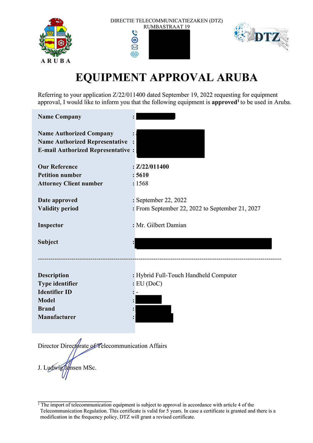 Approval in Aruba | Certification & Homologation in Aruba