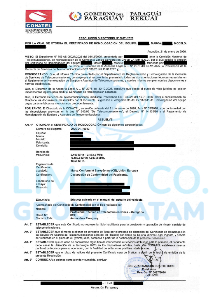 Approval in Paraguay | Certification and Homologation in Paraguay